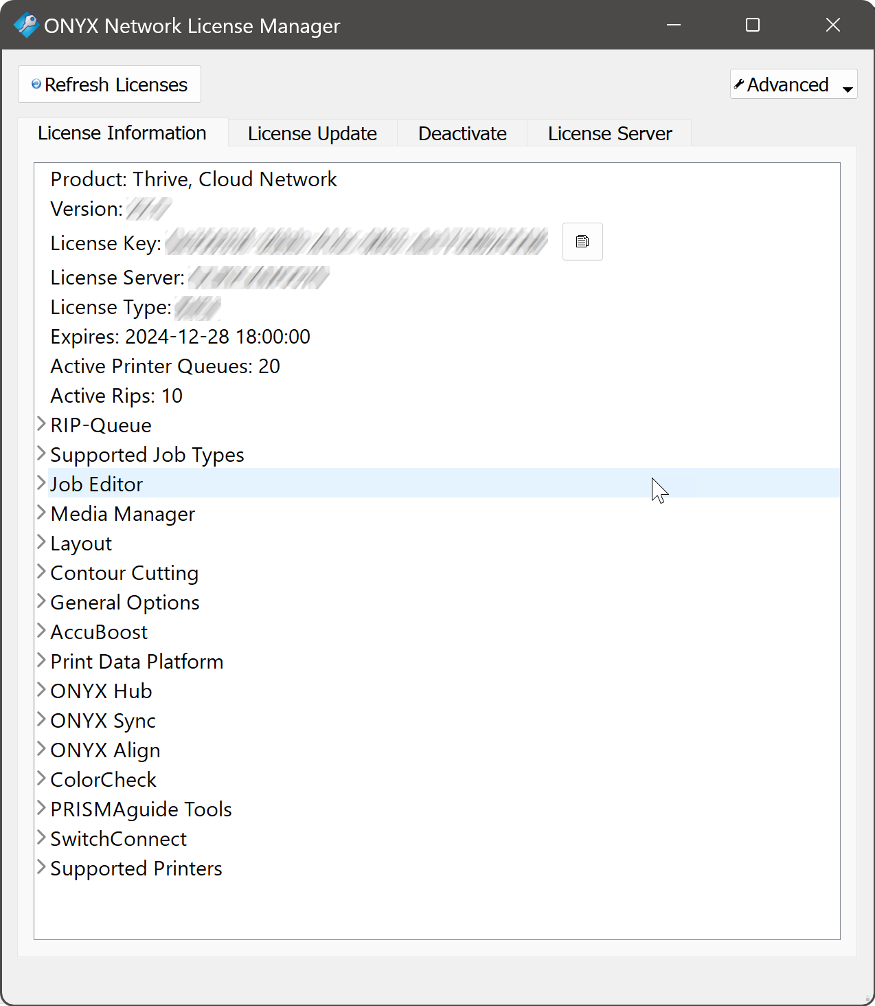 ONYX Network License Manager – Onyx SupportCenter