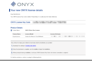 Manage your License Key – Onyx SupportCenter