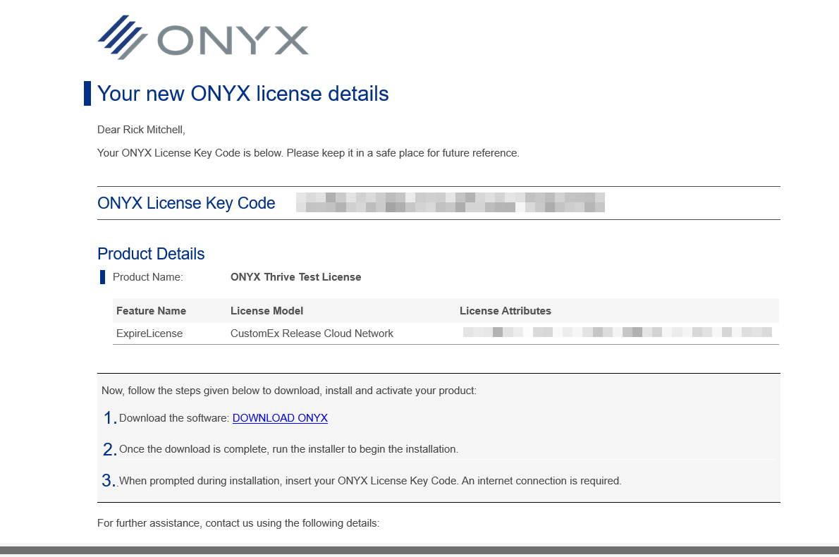 Manage your License Key – Onyx SupportCenter