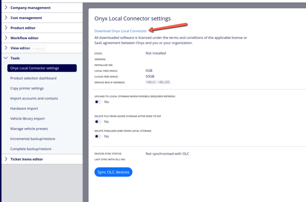 Installation of the ONYX Local Connector (OLC) – Onyx SupportCenter
